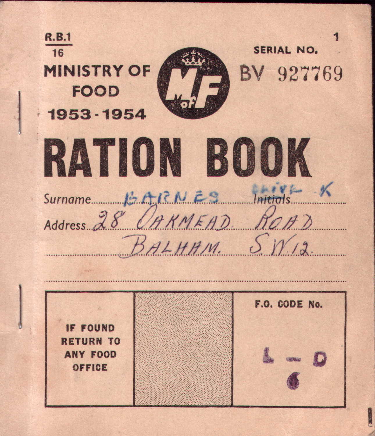 Barnes Family History Wartime Rationing